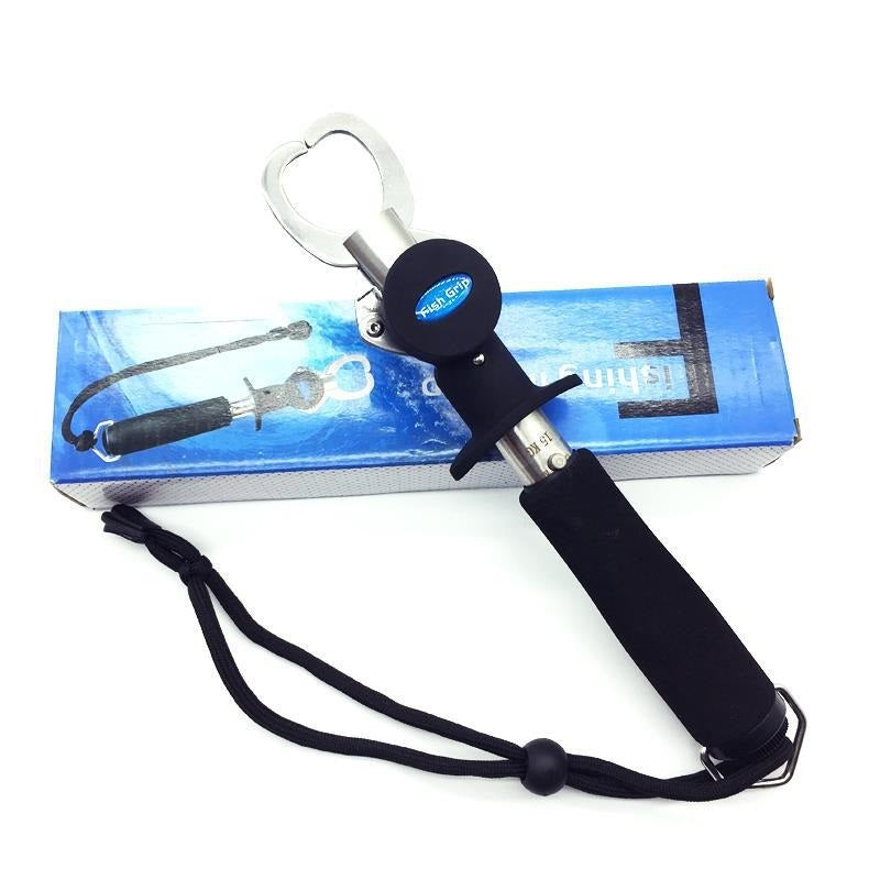 Stainless steel double finger Mini fish controller with ruler and scal ...